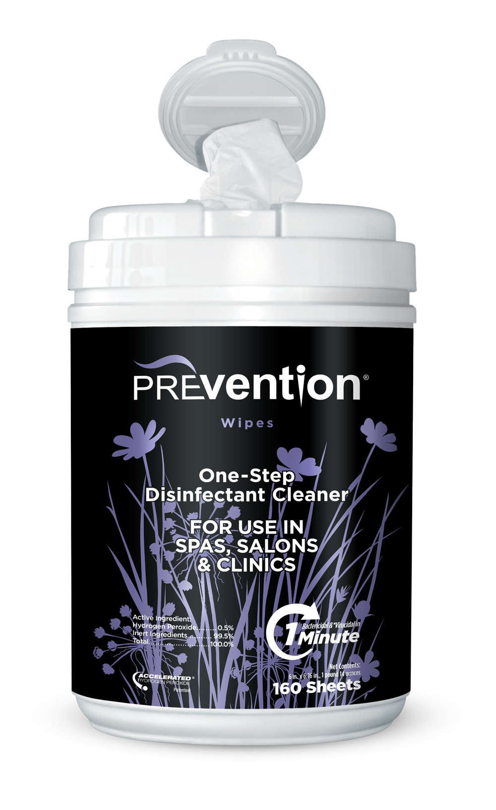 Prevention RTU (Ready To Use) Wipes 6"x7" - 160 Wipes/Can